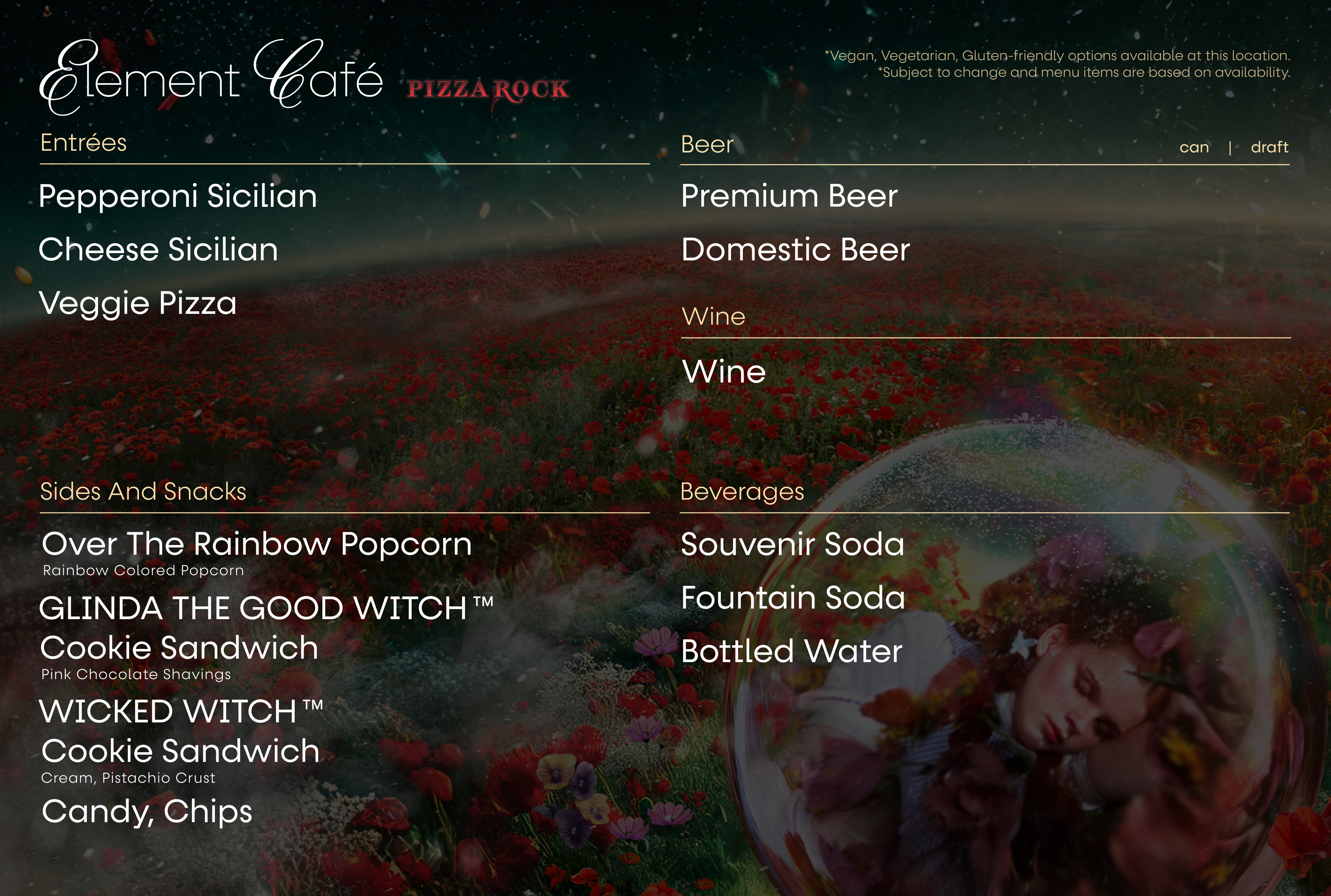 Concessions | Food and Drinks | Sphere