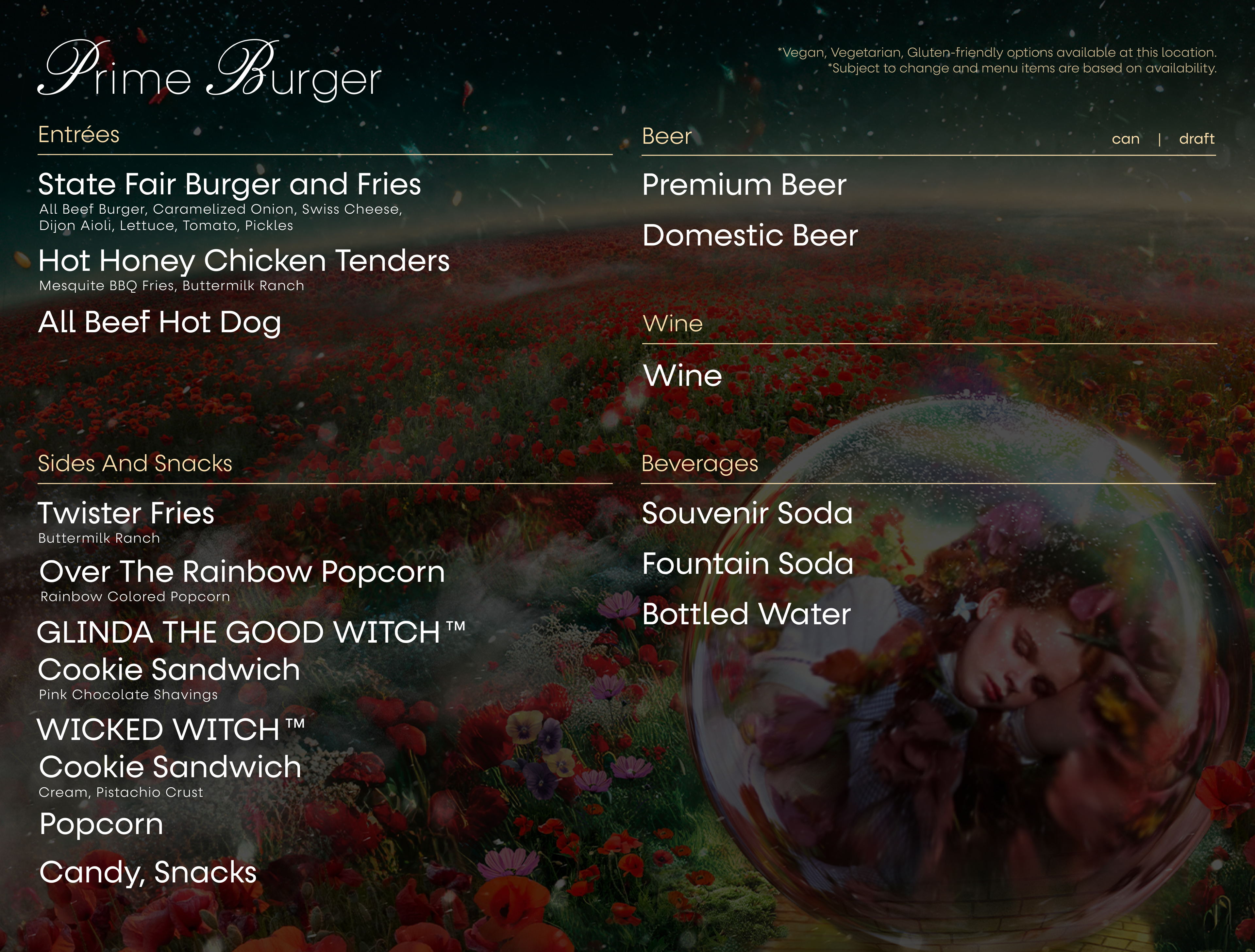 Concessions | Food and Drinks | Sphere